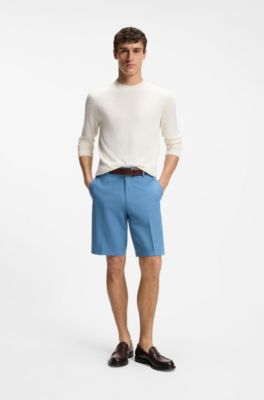BOSS BOSS Tapered-Fit Shorts in Cotton and Silk Blend